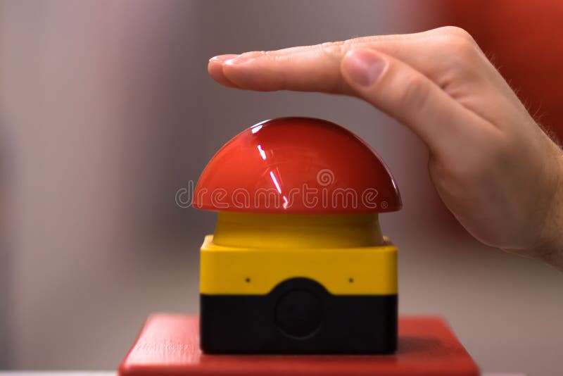 A red emergency button stock image. Image of signals - 105468353