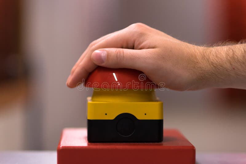 A red emergency button stock photo. Image of safety - 105468420