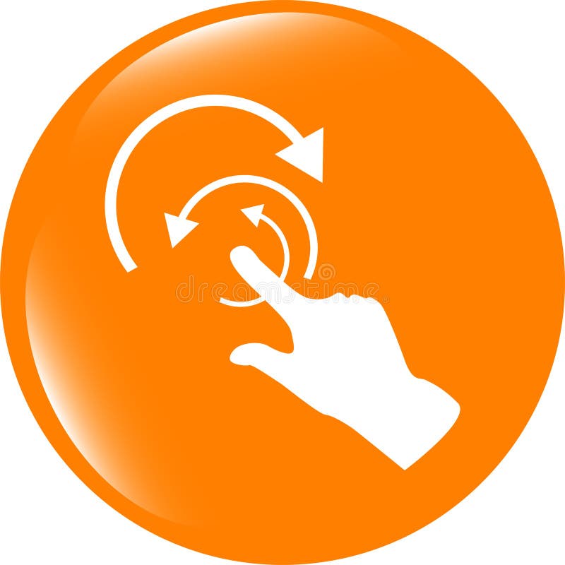 Hand and Abstract Arrow Web App Button, Web Icon Stock Illustration ...