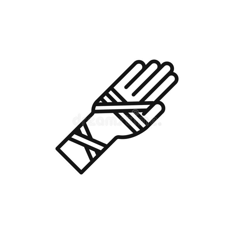 Hand Accident Icon Outline Collection in Black and on White Background ...