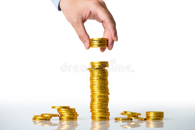Hand accumulating money stock photo. Image of business - 93665798