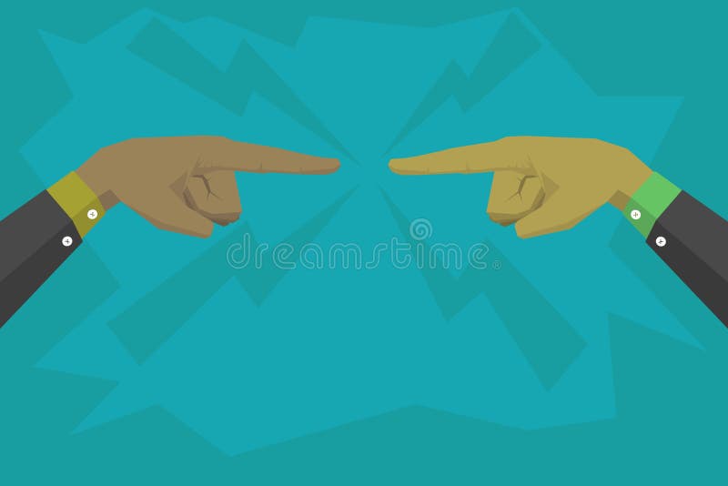 Hand accuse each other stock vector. Illustration of concept - 59449141