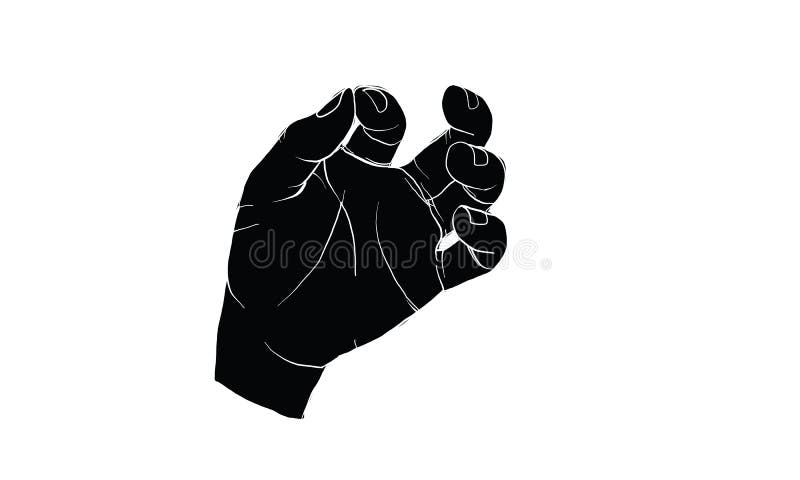Hand Action Drawing, Hand Signals Vector Stock Vector - Illustration of ...