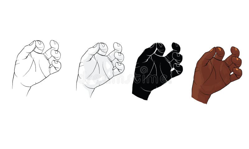 Hand Action Drawing, Hand Signals Vector Stock Vector - Illustration of ...