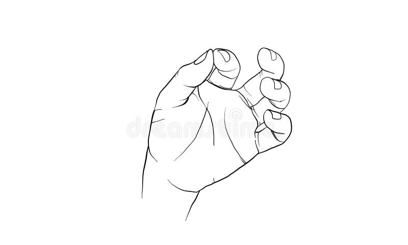 Hand Action Drawing, Hand Signals Vector Stock Vector - Illustration of ...
