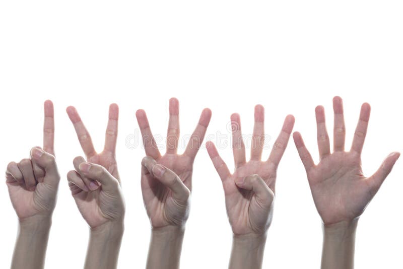 Hand Action Number 1, 2, 3, 4, 5 Set Stock Image - Image of ...