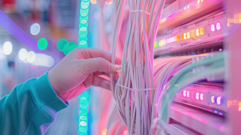 The Hand Adding Cables.AI Generated Image Stock Image - Image of ...