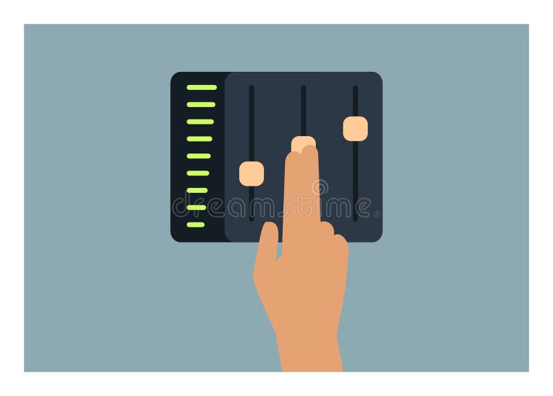 Hand Adjusting Control Panel. Simple Flat Illustration. Stock Vector ...
