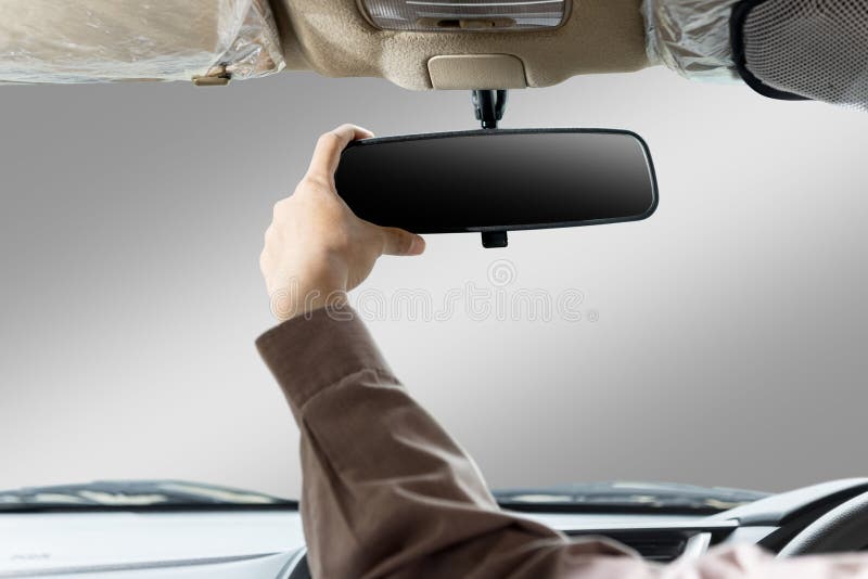 Hand Adjusting Rear View Mirror Stock Photo - Image of driver, backview ...