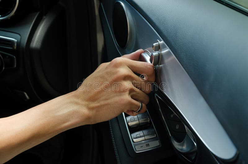 Hand Adjusting Seat Control Button. Stock Image - Image of adjust ...