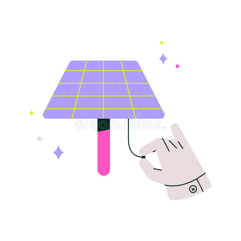Hand Adjusting Solar Panel in Flat Vector Illustration Symbolizing ...
