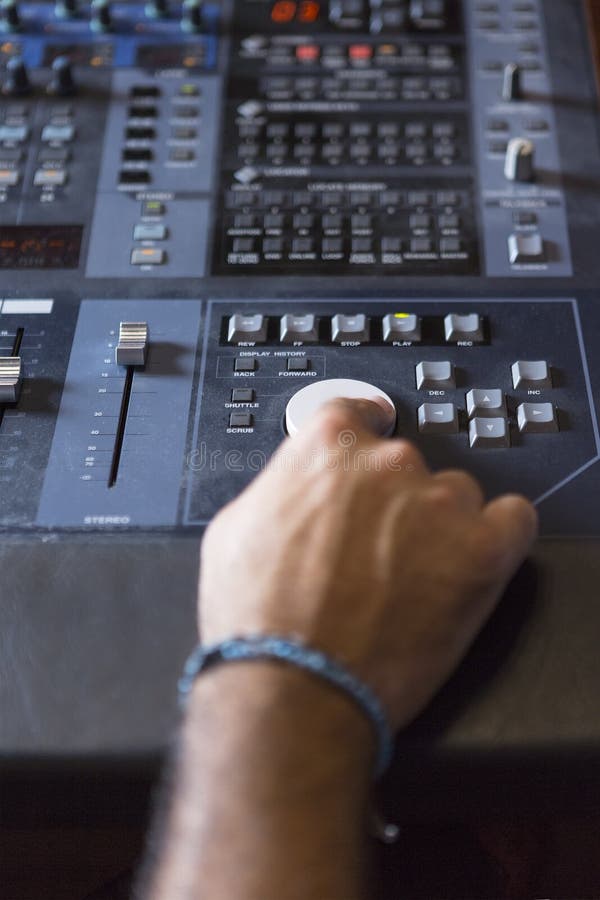Hand Adjusting a Sound Mixing Desk Stock Photo - Image of technology ...