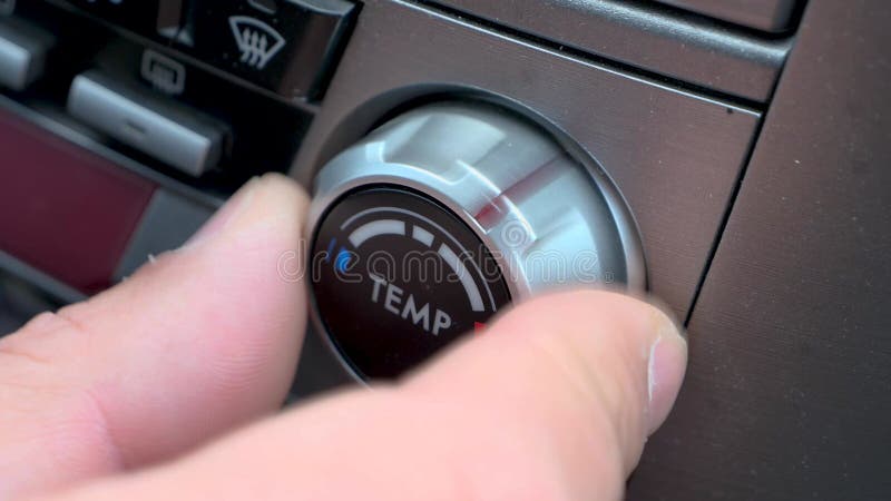 A Hand Adjusting Car Temperature Control Knob Stock Video - Video of ...