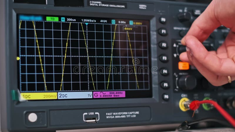 Adjusting Waveform on Digital Oscilloscope Stock Footage - Video of ...