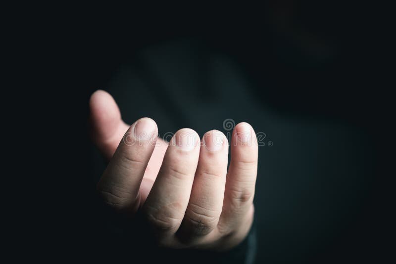 Hand Adult Hold Out One Hand Stock Image - Image of close, helping ...