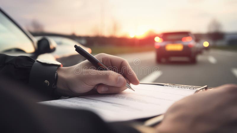 Hand of Agent Ticketing Traffic Stock Illustration - Illustration of ...