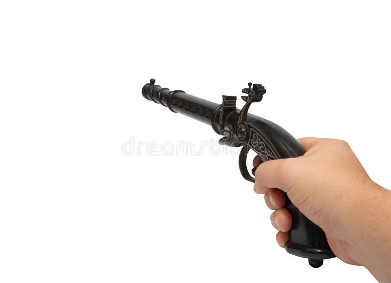 Hand with aimed old gun stock photo. Image of load, concealed - 11710210