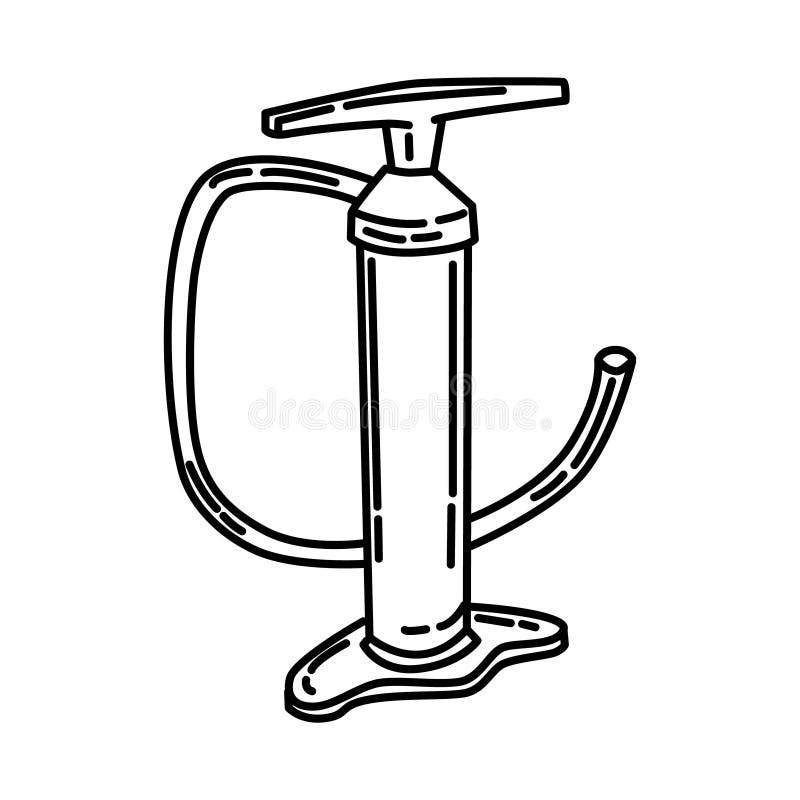 Hand Air Pump Icon. Doodle Hand Drawn or Outline Icon Style Stock ...