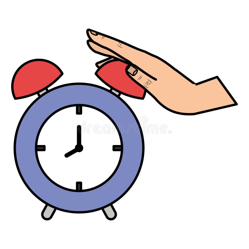 Hand with clock time stock vector. Illustration of minute - 145283504