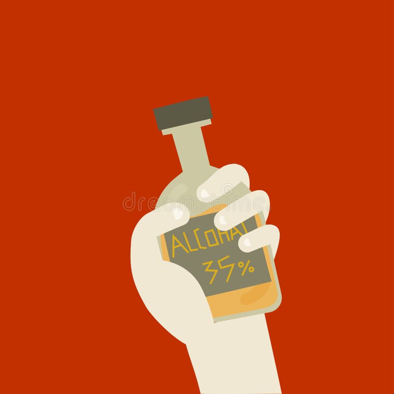 Hand on Alcohol 35 Red Background Stock Illustration - Illustration of ...