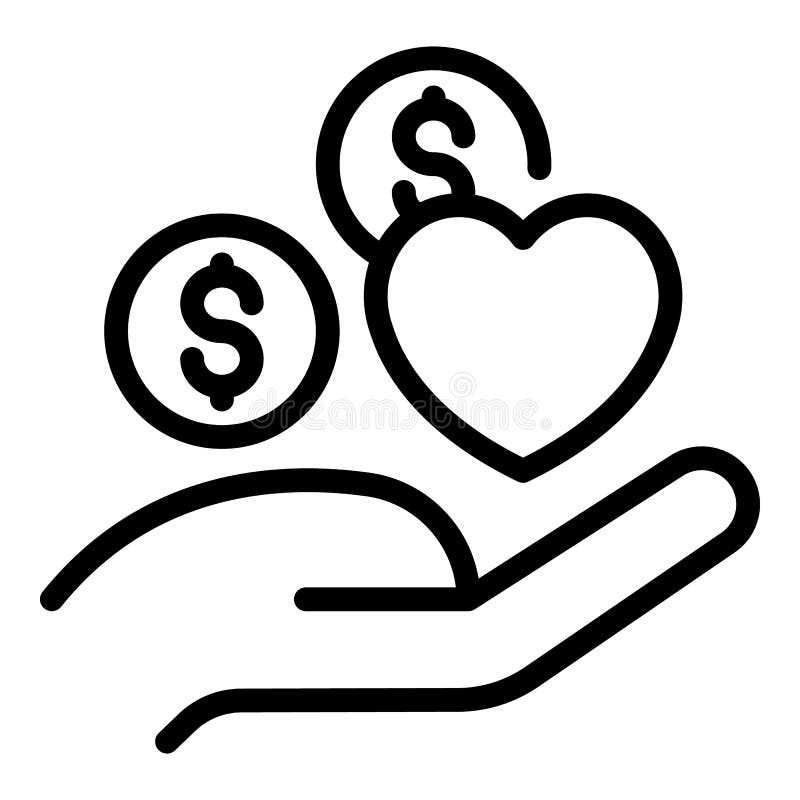 Hand Allowance Money Icon, Outline Style Stock Vector - Illustration of ...