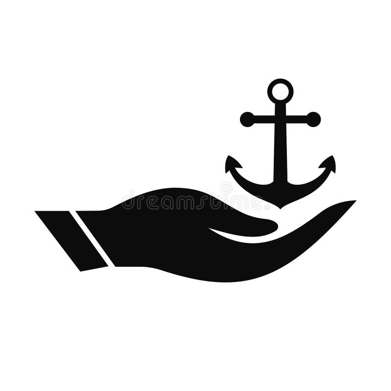 Hand Anchor Logo Design. Anchor Logo with Hand Concept Vector Stock ...