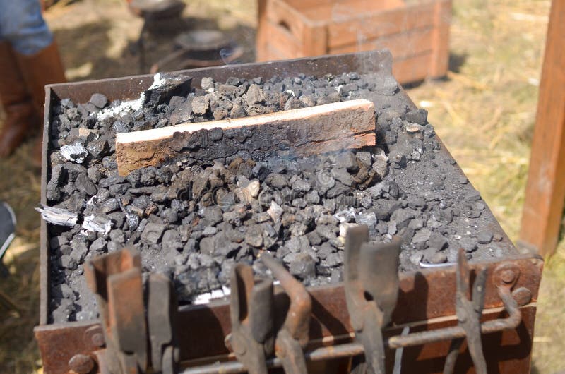 Hand Anvil. Hummers All Blacksmith Tools in Forge Ready for Forging ...