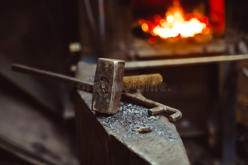 Tools in the forge stock photo. Image of anvil, medieval - 104340108