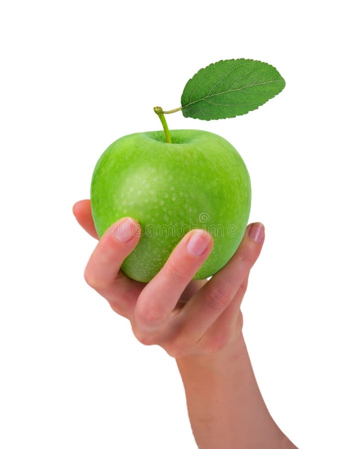 Hand and apple stock photo. Image of cloudy, body, green - 138850