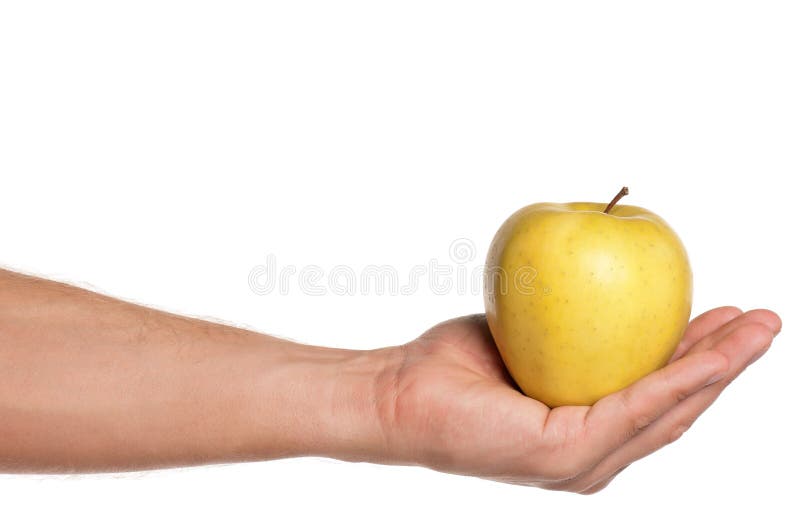 Apple in a hand stock image. Image of bite, hand, diet - 876735