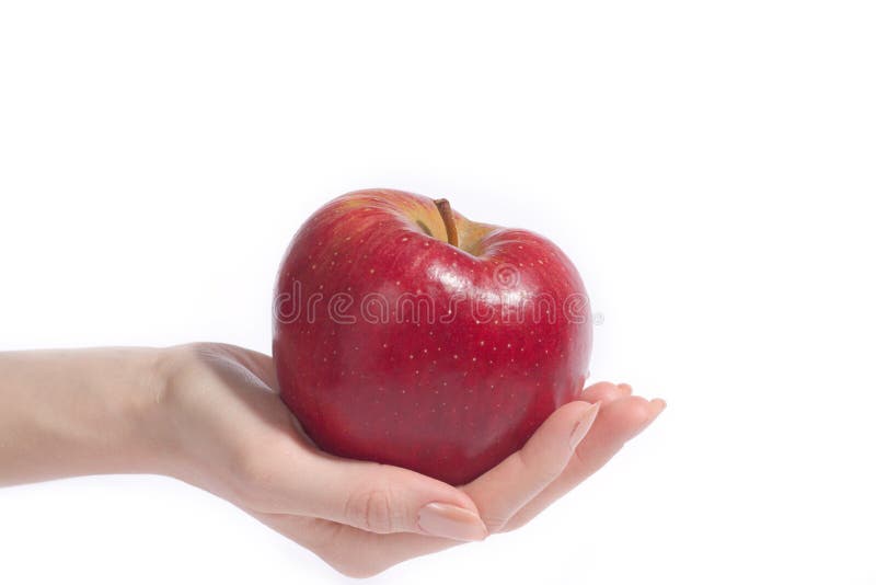 Hand with apple stock photo. Image of breakfast, hand - 3666722