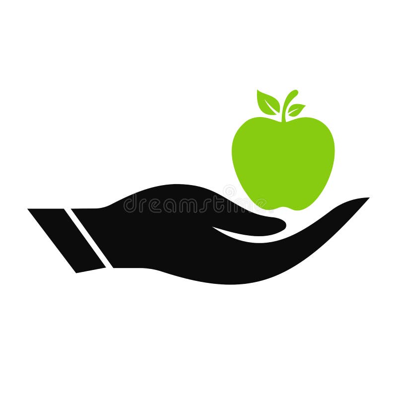 Hand Apple Logo Design. Apple Logo with Hand Concept Vector Stock ...