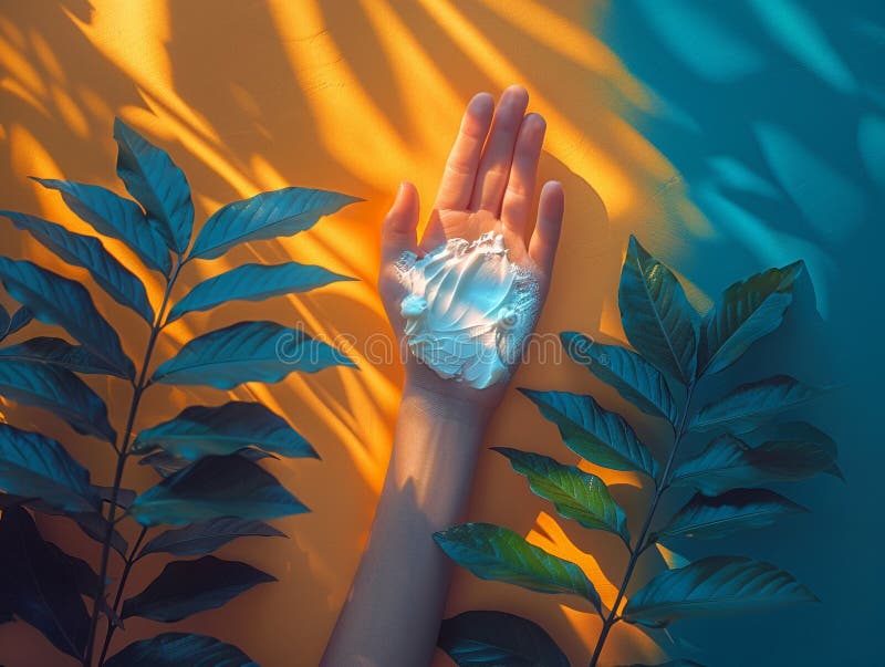 Hand applying sunscreen stock photo. Image of sunblock - 312053732