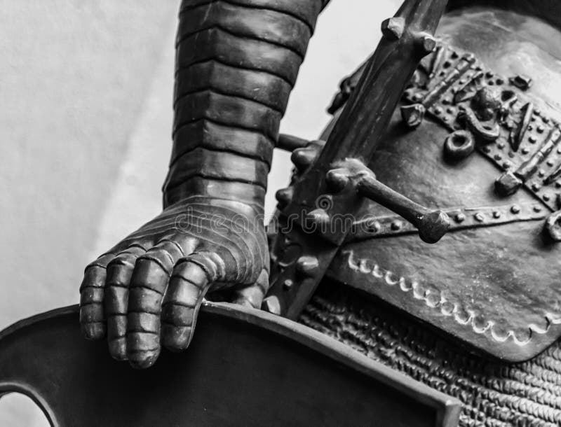Hand in Armour of the Medieval Knight Statue Stock Image - Image of ...