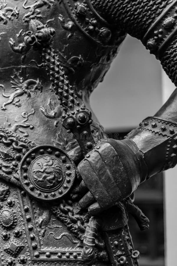 Hand in Armour of the Medieval Knight Statue Stock Image - Image of ...