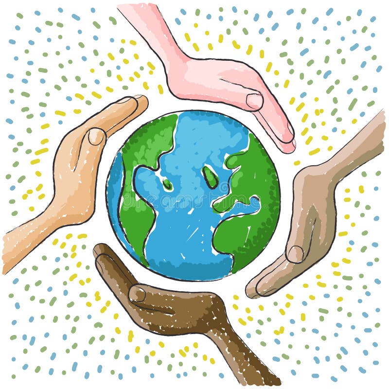 Hand around the world stock vector. Illustration of protect - 52966298