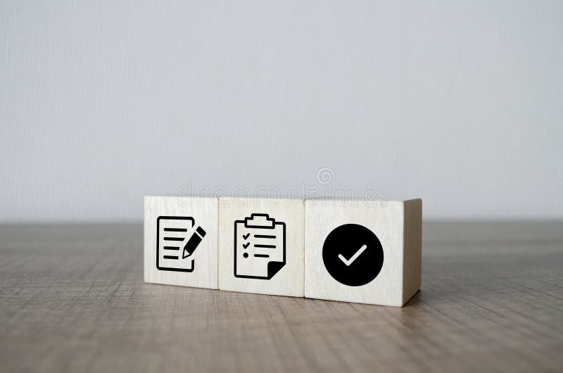 Hand Arrange Document Which Print Screen on Wooden Cube Block for ...