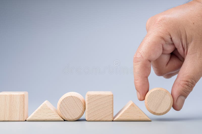 Arrange Wooden Geometric in Same Pattern, Logic Stock Image - Image of ...