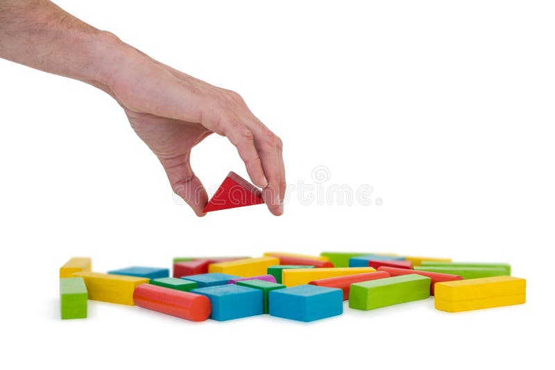 Hand Arranging Building Blocks Stock Photo - Image of determination ...