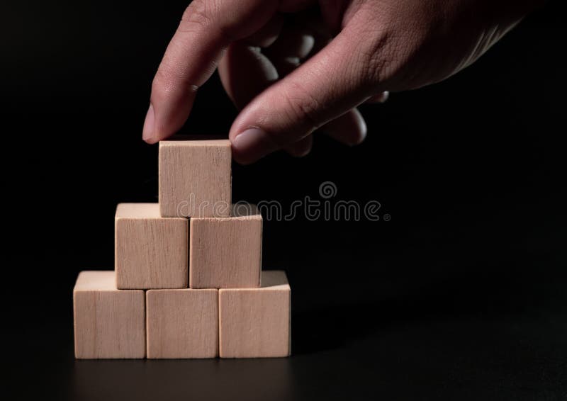 Hand-arranging Wooden Blocks into Steps Business Concept for Successful ...