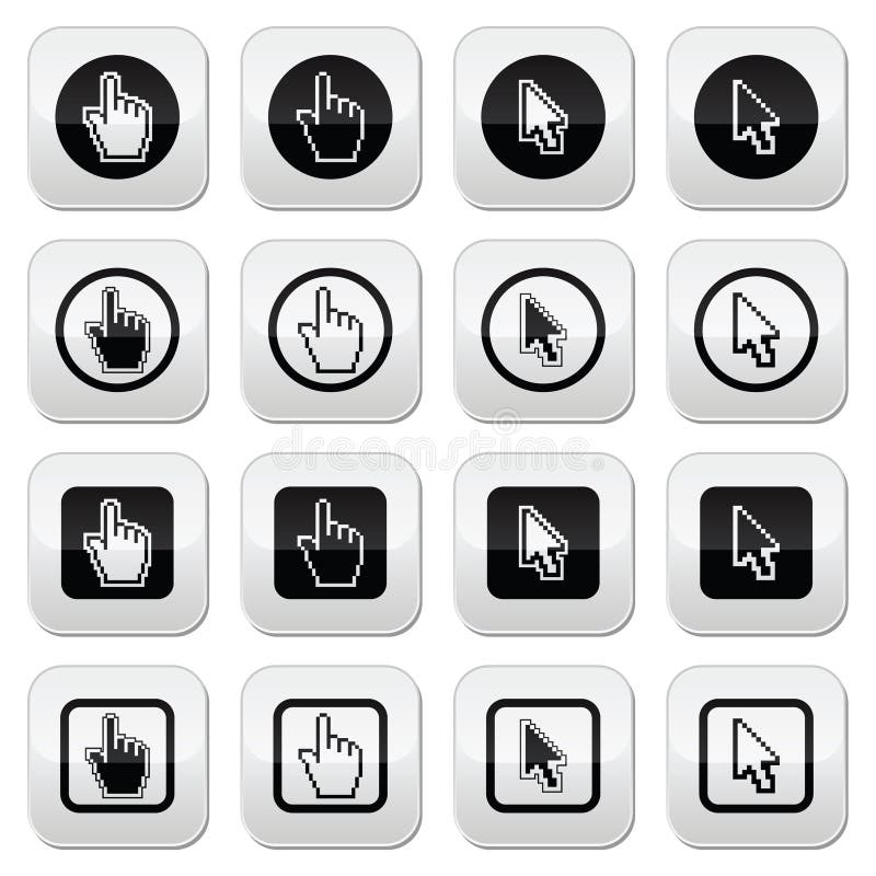 Arrow Button Sets Isolated on White Stock Illustration - Illustration ...