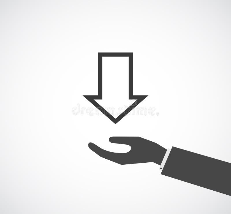 Hand with arrow stock vector. Illustration of interface - 200602299