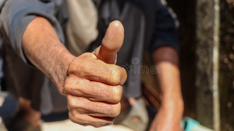 Hand of Asian Elderly Arm Showing Power Strong Stock Image - Image of ...