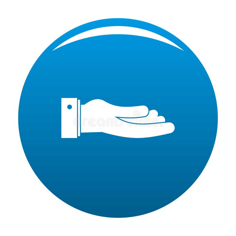 Hand ask icon blue vector stock vector. Illustration of pointer - 109171628