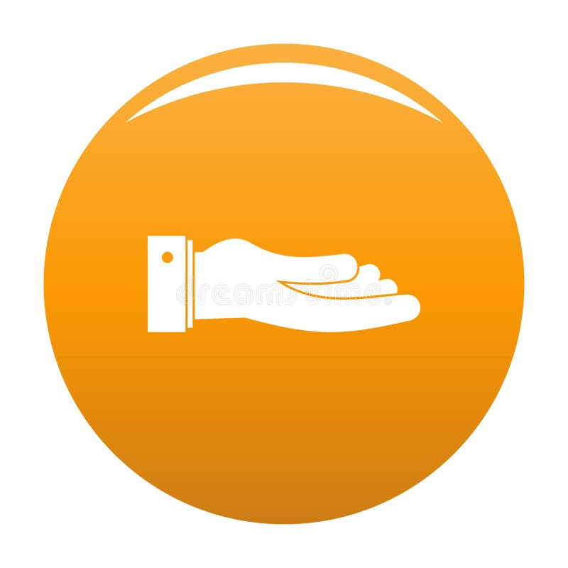 Hand Ask Icon Vector Orange Stock Vector - Illustration of design ...