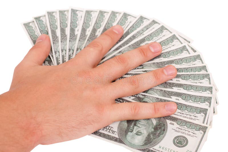 Hand auf den Dollar stockbild. Bild von hand, konzepte - 16888975