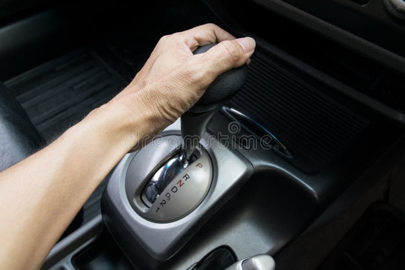 Hand on Automatic Gear Shift Stock Image - Image of metal, shift: 52148483