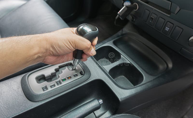 Hand on Automatic Gear Transmission Stock Image - Image of interior ...
