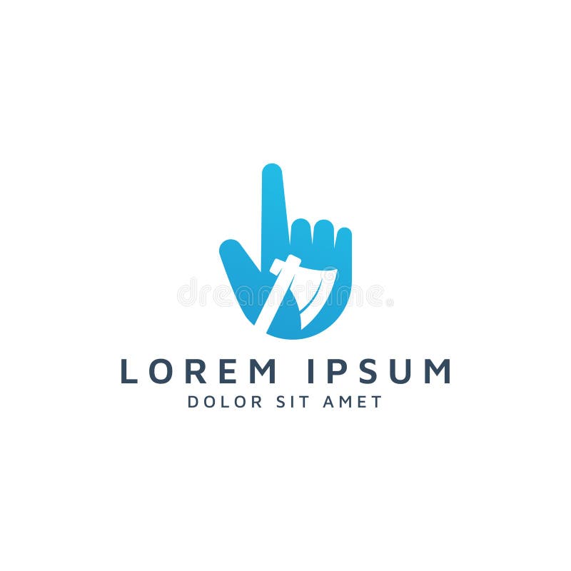 Hand and Ax Negative Space Logo Design Stock Vector - Illustration of ...