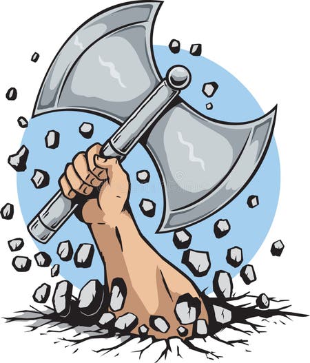Hand and Axe stock vector. Illustration of dualaxe, punching - 37019279